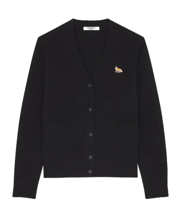 Maison Kitsuné Baby Fox Patch Knit Cardigan - Black