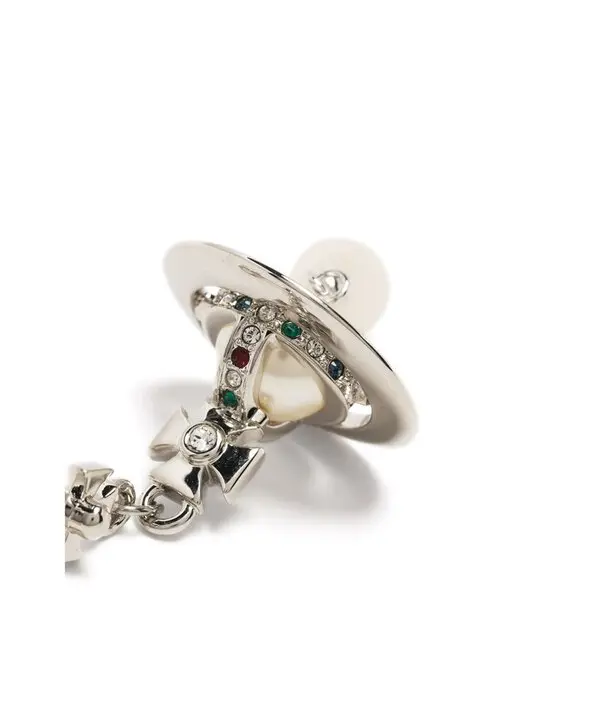 VIVIENNE WESTWOOD Silver Tone Drop Earrings With Pearl Charms
