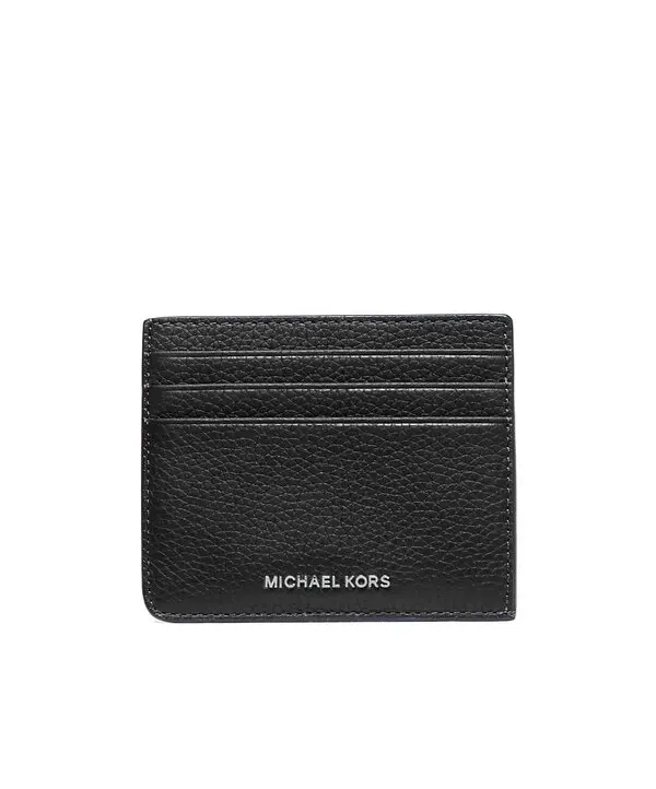 Michael Kors Hudson Pebbled Leather Card Case - Black