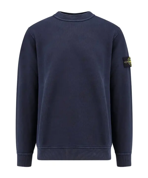 Stone Island Logo Patch Crewneck Sweatshirt - Blue