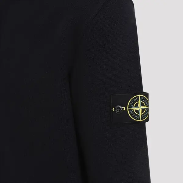 Stone Island V-neck Cardigan With Logo Patch
