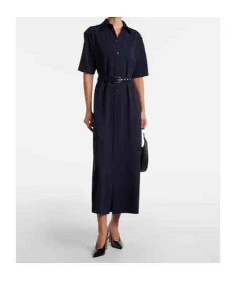 Ralph Lauren Belted Wool Midi Dress