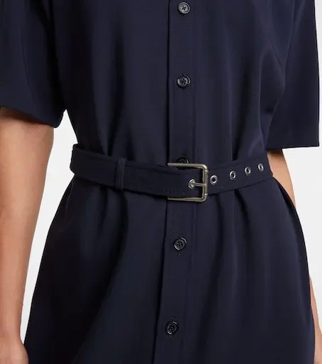 Ralph Lauren Belted Wool Midi Dress