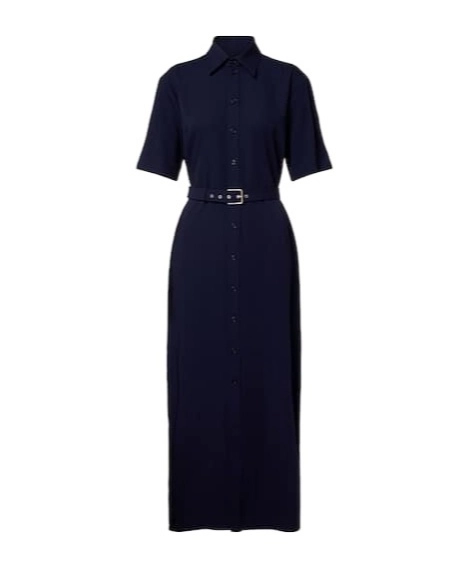Ralph Lauren Belted Wool Midi Shirt Dress