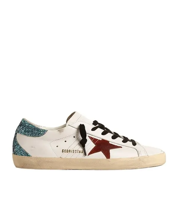 GOLDEN GOOSE Super Star Glittered Sneakers - Nude