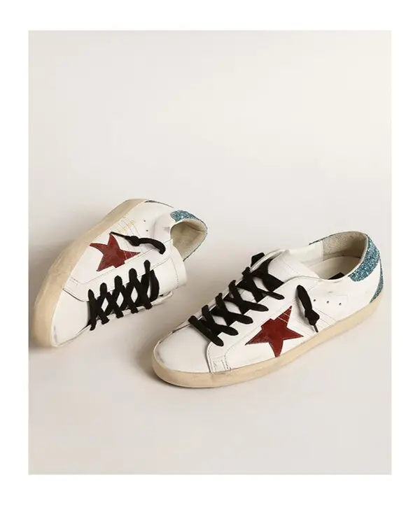 GOLDEN GOOSE Super Star Glittered Sneakers - Nude