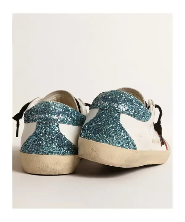GOLDEN GOOSE Super Star Glittered Sneakers - Nude
