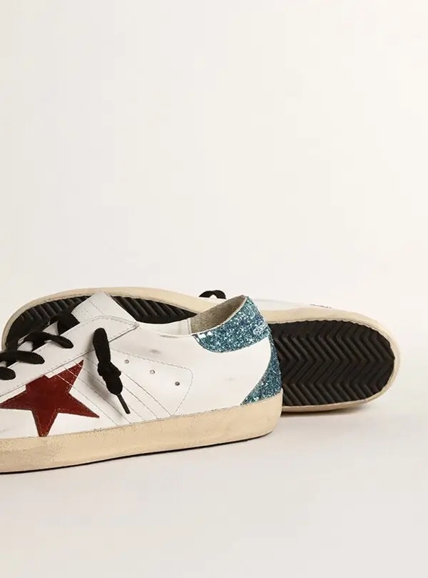 GOLDEN GOOSE Super Star Glittered Sneakers - Nude