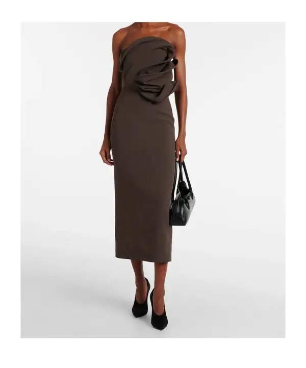 Magda Butrym Draped Wool-blend Cocktail Dress