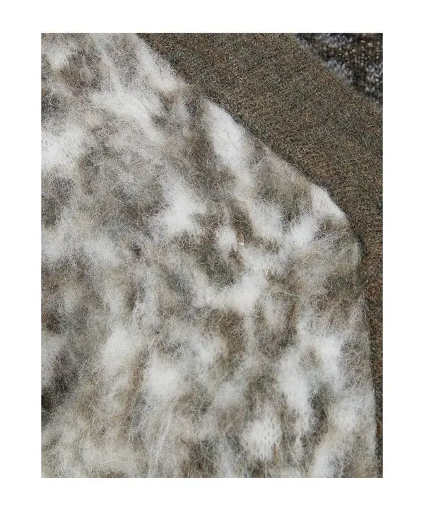 D.exterior Animal Print Cropped Cardigan
