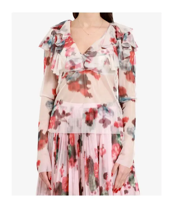 Philosophy Di Lorenzo Serafini Printed Tulle Blouse