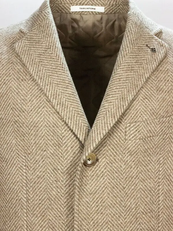 Tagliatore Herringbone Single-breasted Coat