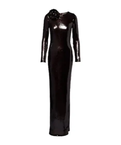 RODARTE Floral-appliqué Sequined Gown