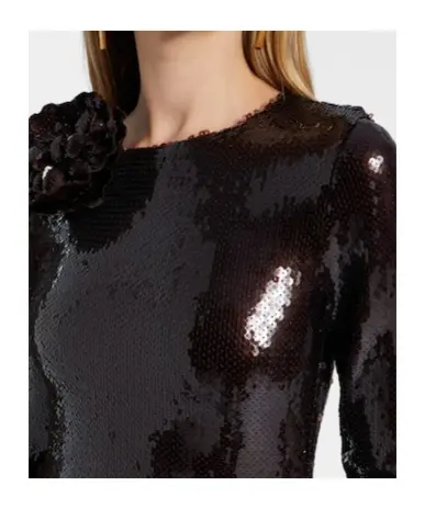 RODARTE Floral-appliqué Sequined Gown