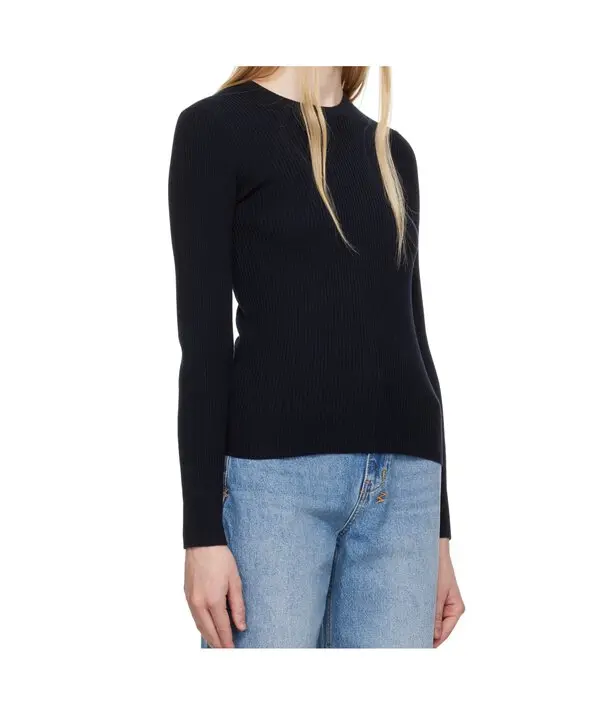 Maison Kitsuné Fine Ribbed Crewneck Sweater With Fox Patch