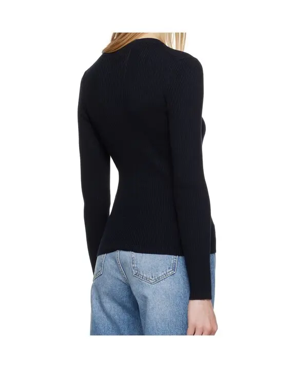 Maison Kitsuné Fine Ribbed Crewneck Sweater With Fox Patch