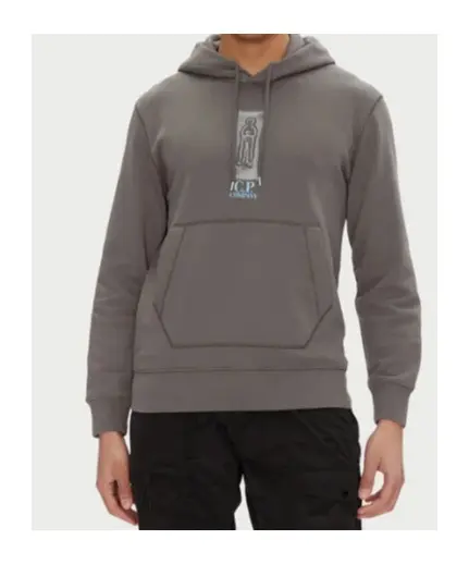C.P. COMPANY Cotton Fleece Hoodie With Graphic Detail