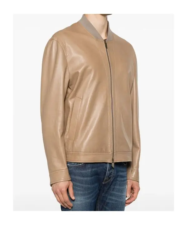 SALVATORE SANTORO Long-sleeved Leather Jacket