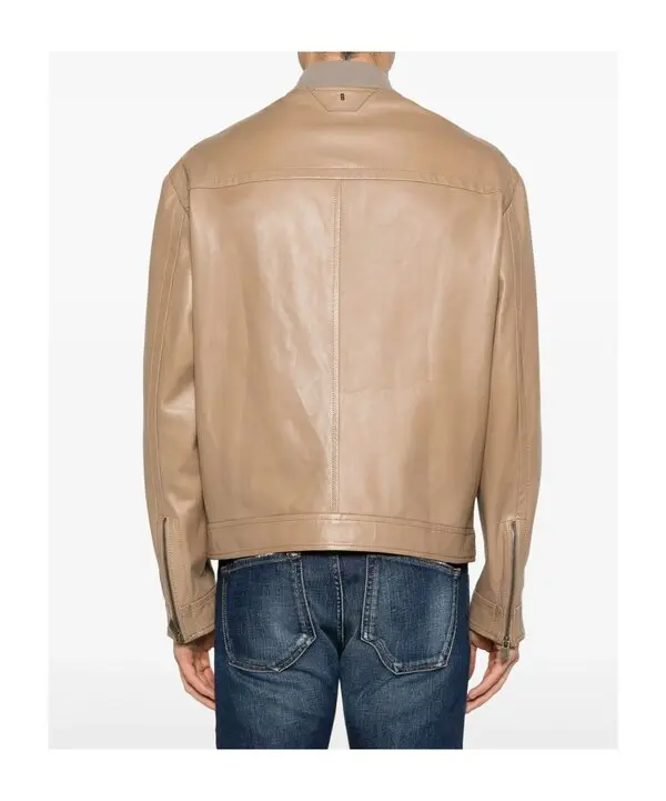 SALVATORE SANTORO Long-sleeved Leather Jacket