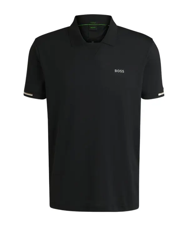 Hugo Boss Modern Placket Stretch Mesh Polo Shirt - Black