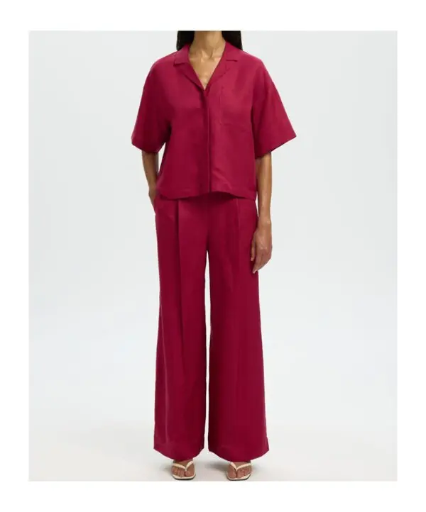 SELECTED Short Sleeved Linen-blend Shirt