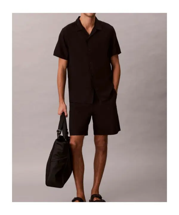 Calvin Klein Camp Collar Linen Shirt