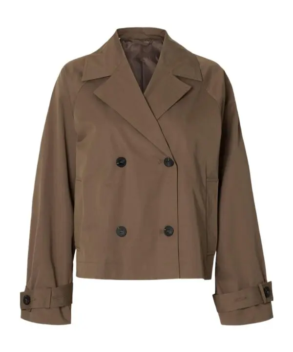 SELECTED Short Trenchcoat - Chocolatechip