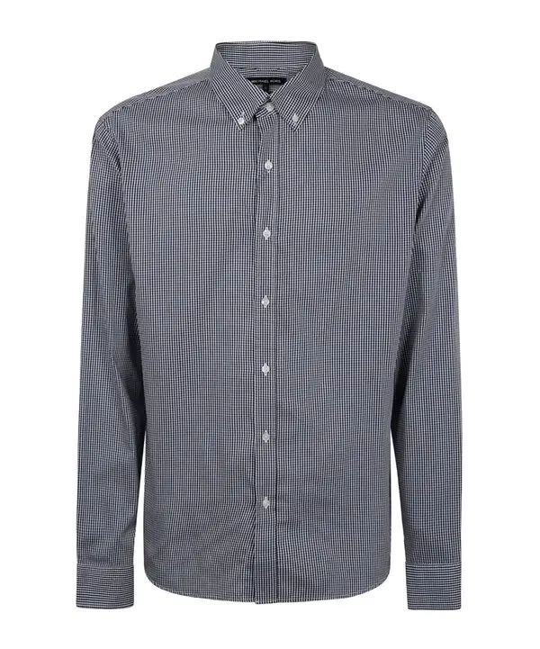 Michael Kors Slim Fit Checked Shirt - Gray