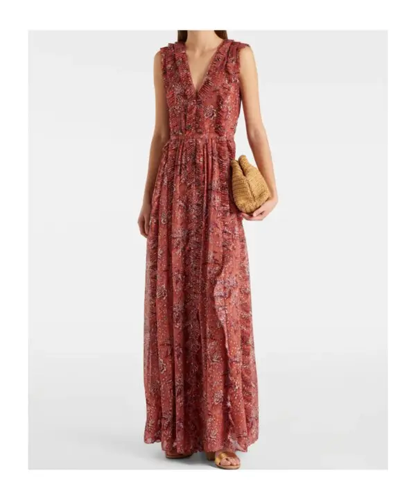 Ulla Johnson Aida Ruffled Silk-blend Chiffon Maxi Dress