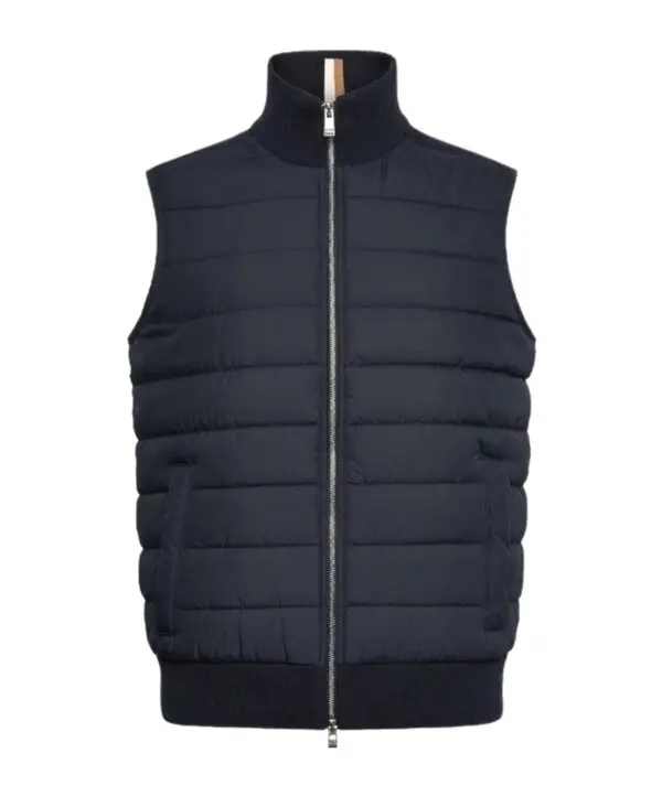 Hugo Boss High-necked Sleeveless Cotton Coat - Black