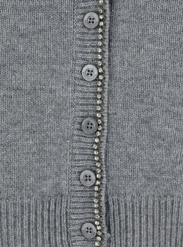 SEMICOUTURE Semi Couture Beaded V-neck Cardigan