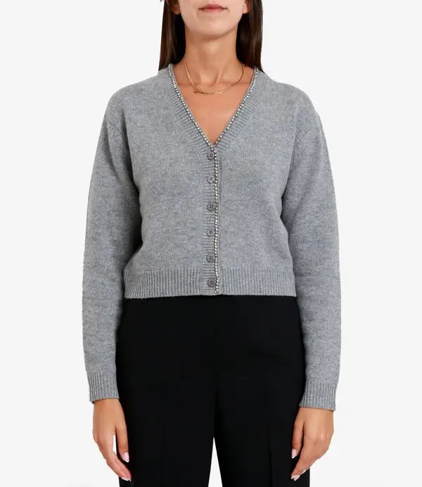 SEMICOUTURE Beaded V-neck Cardigan