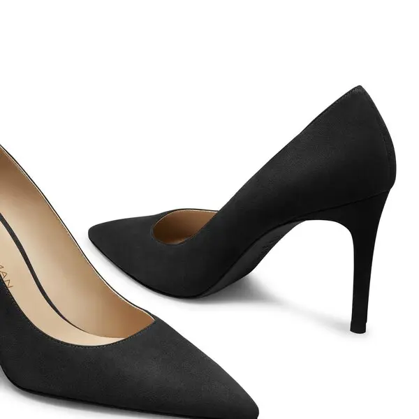 STUART WEITZMAN Power 85" Pointed Toe Stiletto Pumps - Black