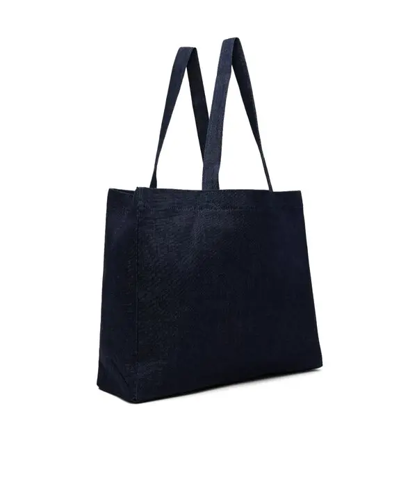 A.p.c. Daniela Logo Printed Denim Shopping Bag