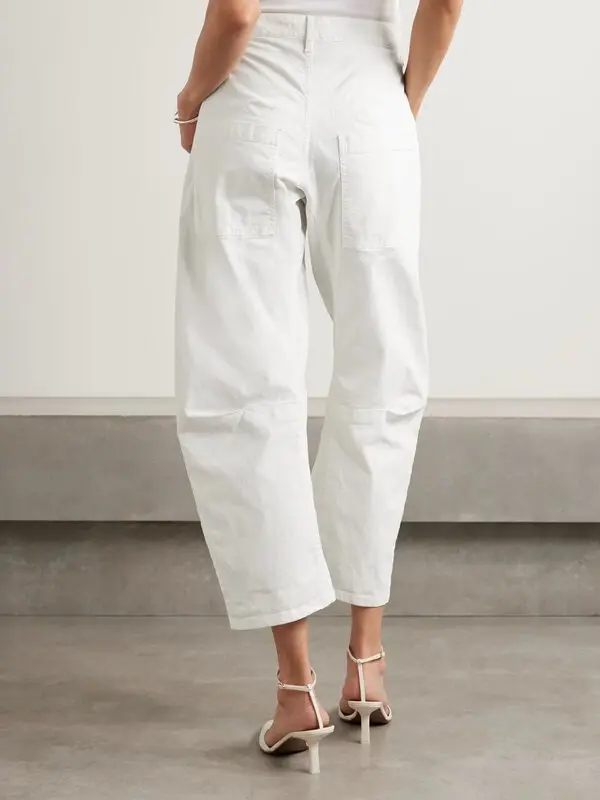 NILI LOTAN Shon Pleat Detail Track Pants - White