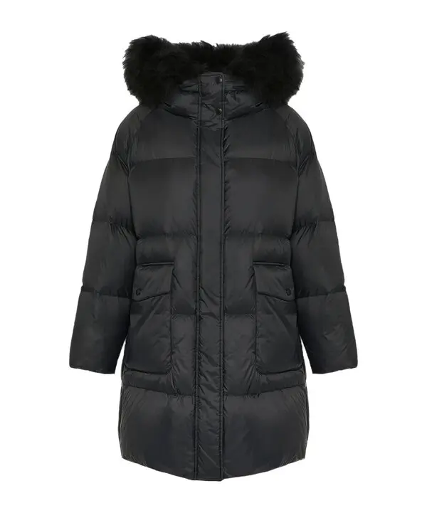 YVES SALOMON Lambshearling-hooded Down Jacket