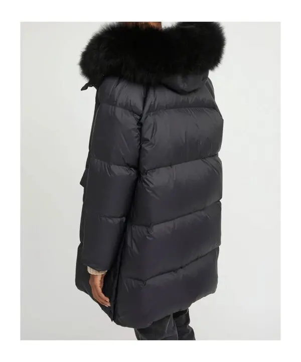 YVES SALOMON Lambshearling-hooded Down Jacket