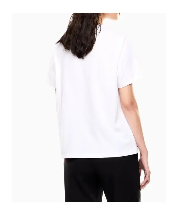 EA7 Logo Sequin Embellished Crewneck T-shirt