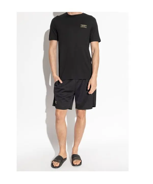 EA7 Logo Printed Track Shorts