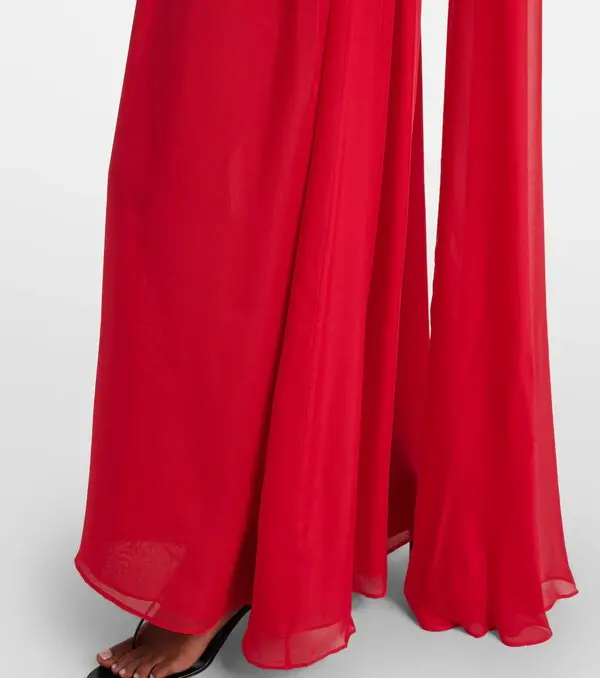 LEO Jenni Draped Floral-appliqué Silk Gown