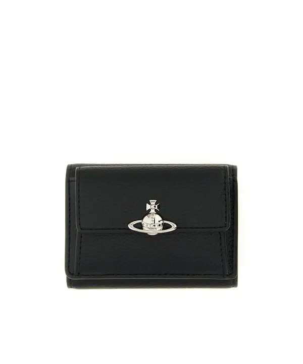 VIVIENNE WESTWOOD Orb Plaque Trifold Wallet - Black