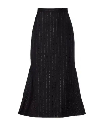 Erdem Pinstripe Wool Midi Skirt