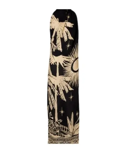 Johanna Ortiz Musical Flower Floral Silk Maxi Dress - Black