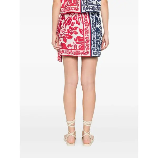 Farm Rio Floral Print Tie Skirt - Multicolor