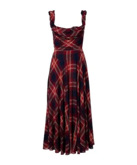 VIVIENNE WESTWOOD Chichi Draped Plaid Midi Dress
