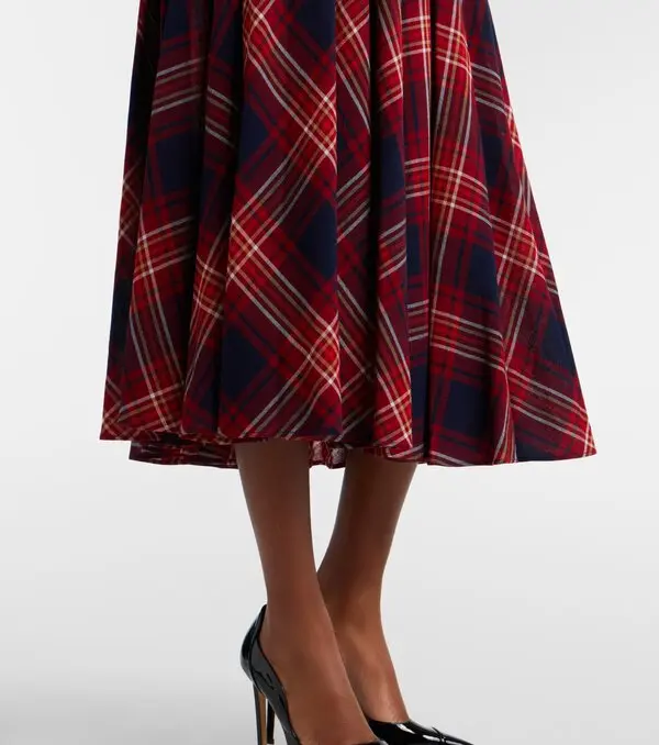 VIVIENNE WESTWOOD Plaid Draped Midi Dress