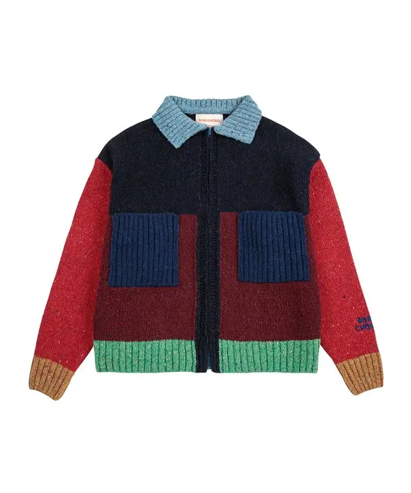 BOBO CHOSES Colour-block Zipped Cardigan