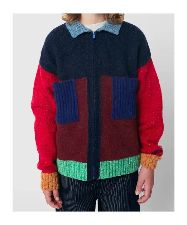 BOBO CHOSES Colour-block Zipped Cardigan