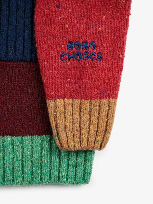 BOBO CHOSES Colour-block Zipped Cardigan