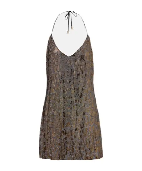 Roberto Cavalli Beaded Halterneck Slip Dress